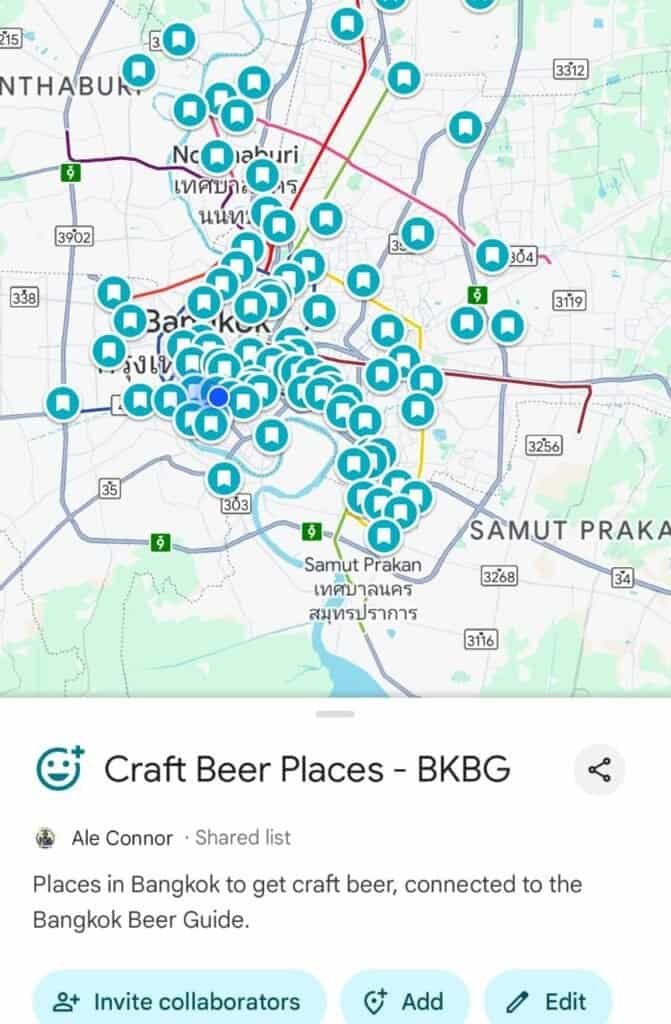 Map of beer locations - Bangkok Beer Guide